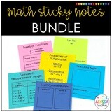 Printable Math Sticky Note Templates Bundle for Grades 3-5