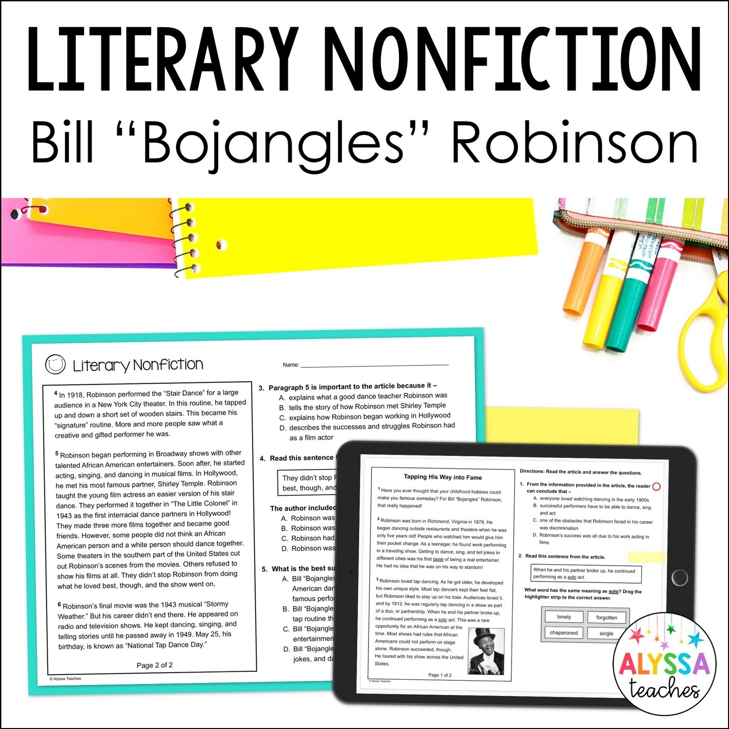 Literary Nonfiction Comprehension Passage | 4th Grade