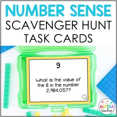 Numerical Patterns Scavenger Hunt Task Cards for 4th Grade