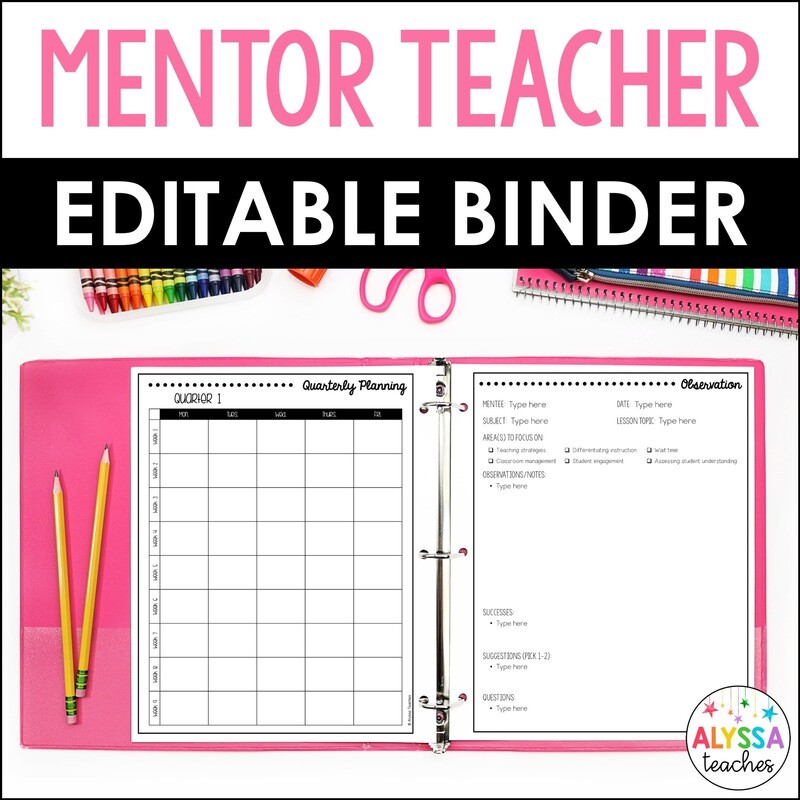Mentor Teacher Resources – Store – Alyssa Teaches