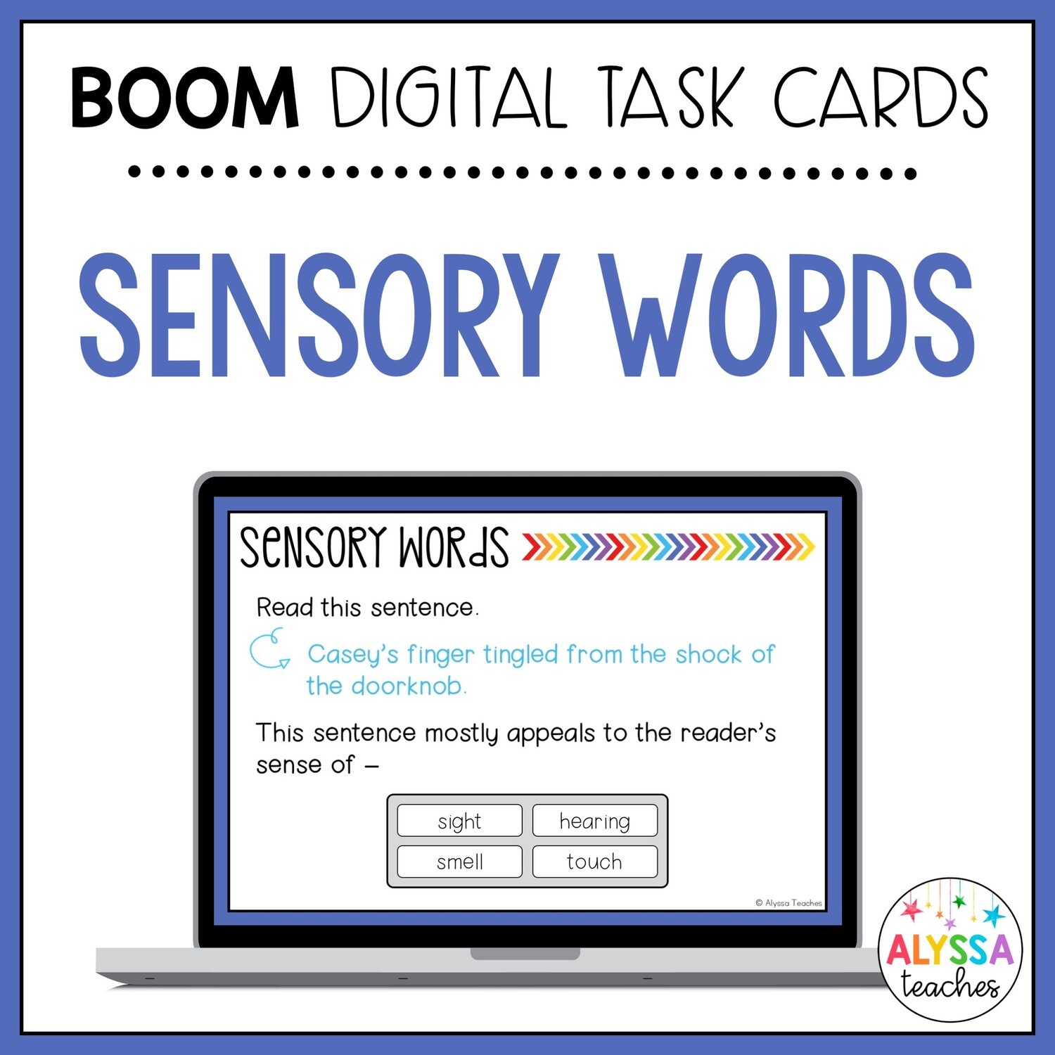 Sensory Words Boom Cards