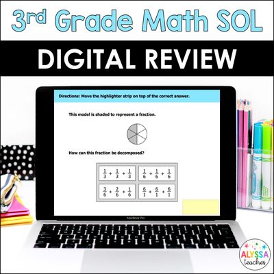 3rd Grade Math SOL Review Task Cards