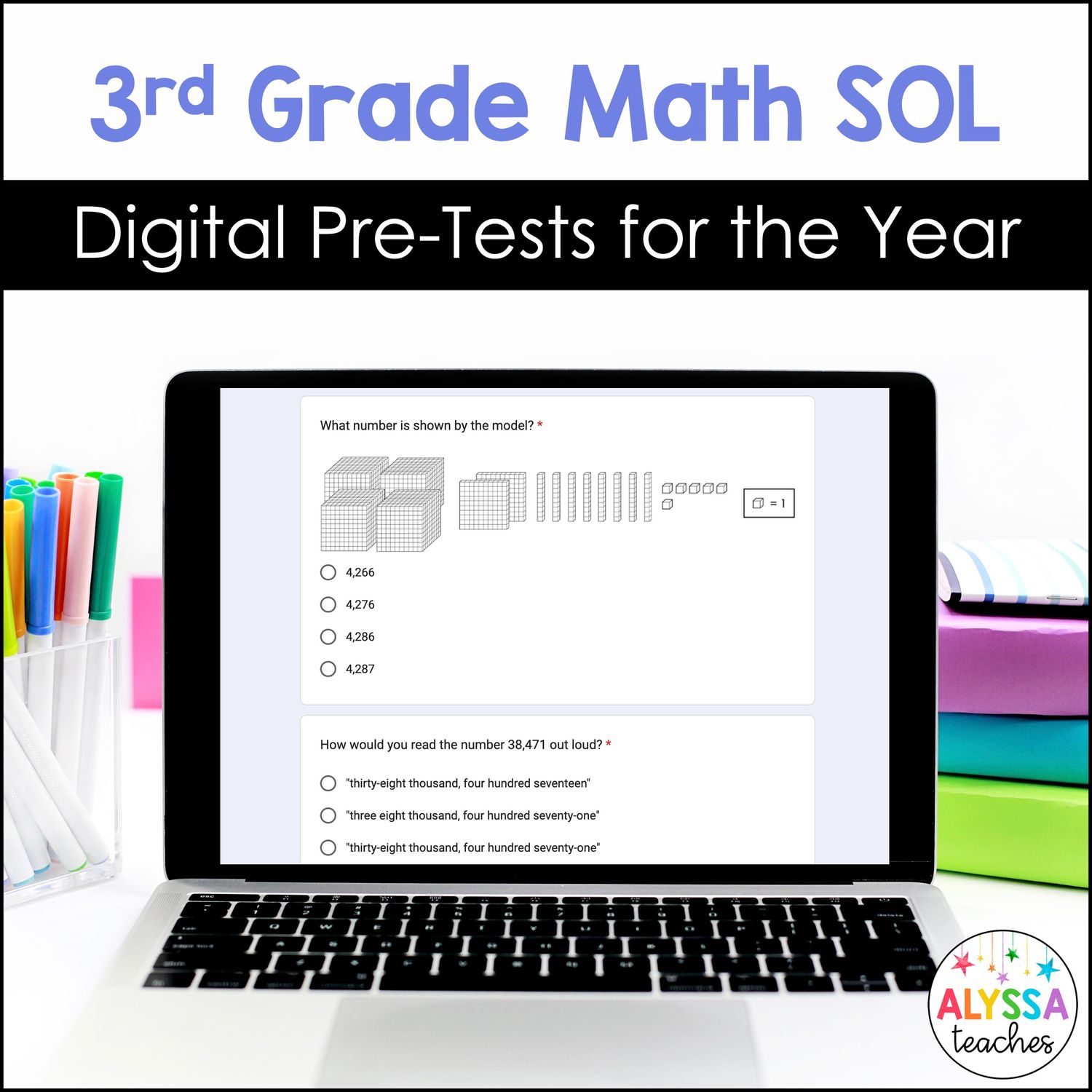 3rd Grade Math SOL Pre-Assessments in Google Forms™