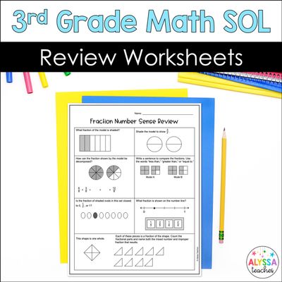 3rd Grade Math SOL Review Task Cards
