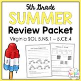 5th Grade Virginia Math SOL Review Worksheets