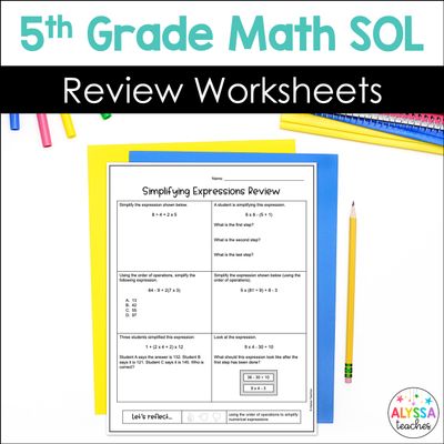 4th Grade Virginia Math SOL Review Worksheets