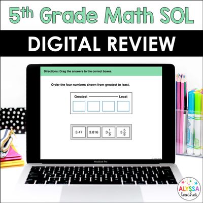 5th Grade Math SOL Review Task Cards