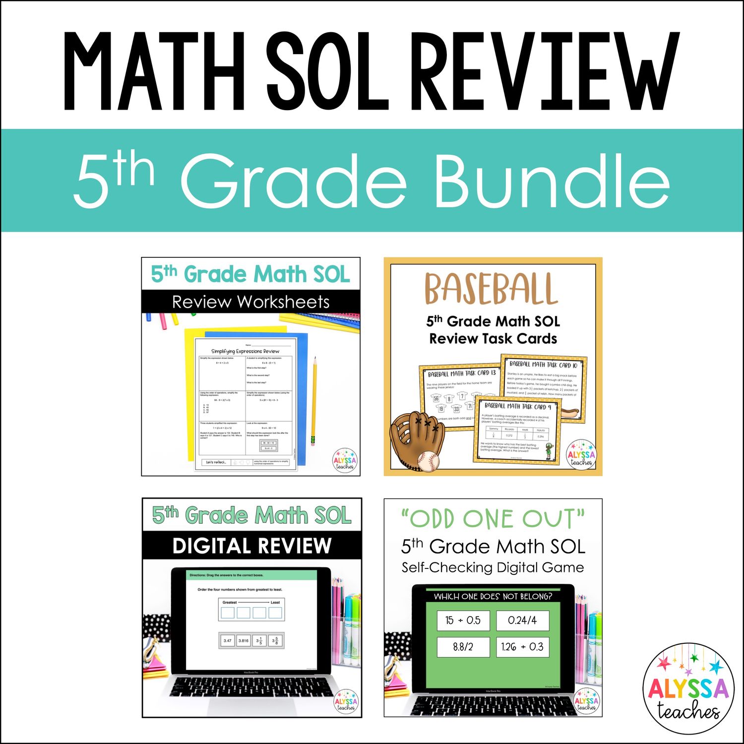 5th Grade Math SOL Review Bundle