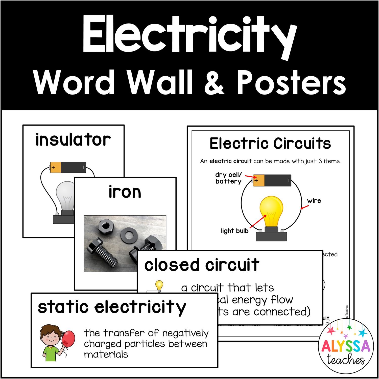 Electricity Word Wall and Poster Set (SOL 5.4)