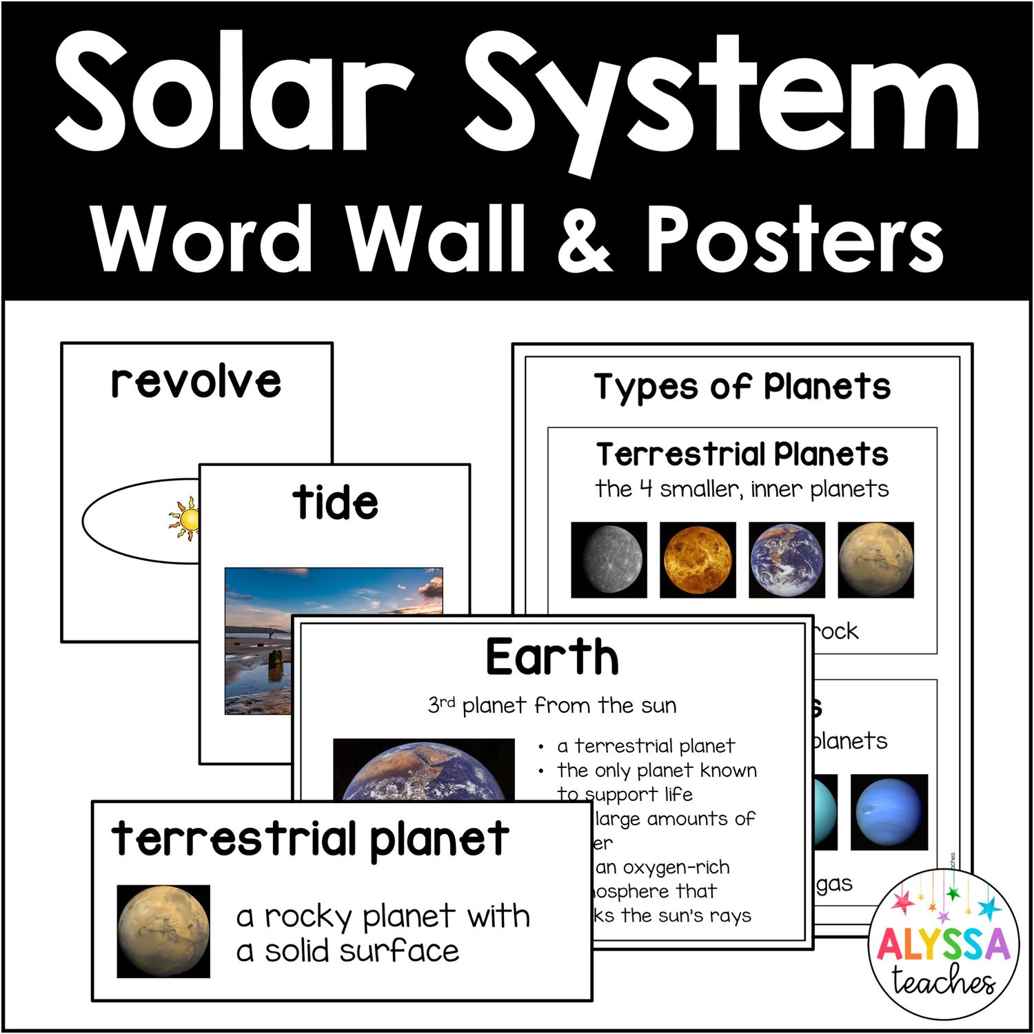 Solar System Word Wall and Poster Set (SOL 4.5 & 4.6) – Store – Alyssa ...