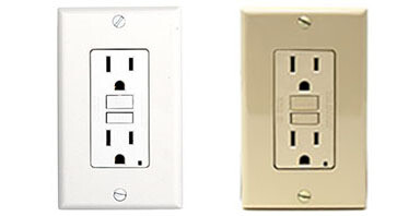 RECEPTACLE - GROUND FAULT INTERRUPTER w/PLATE