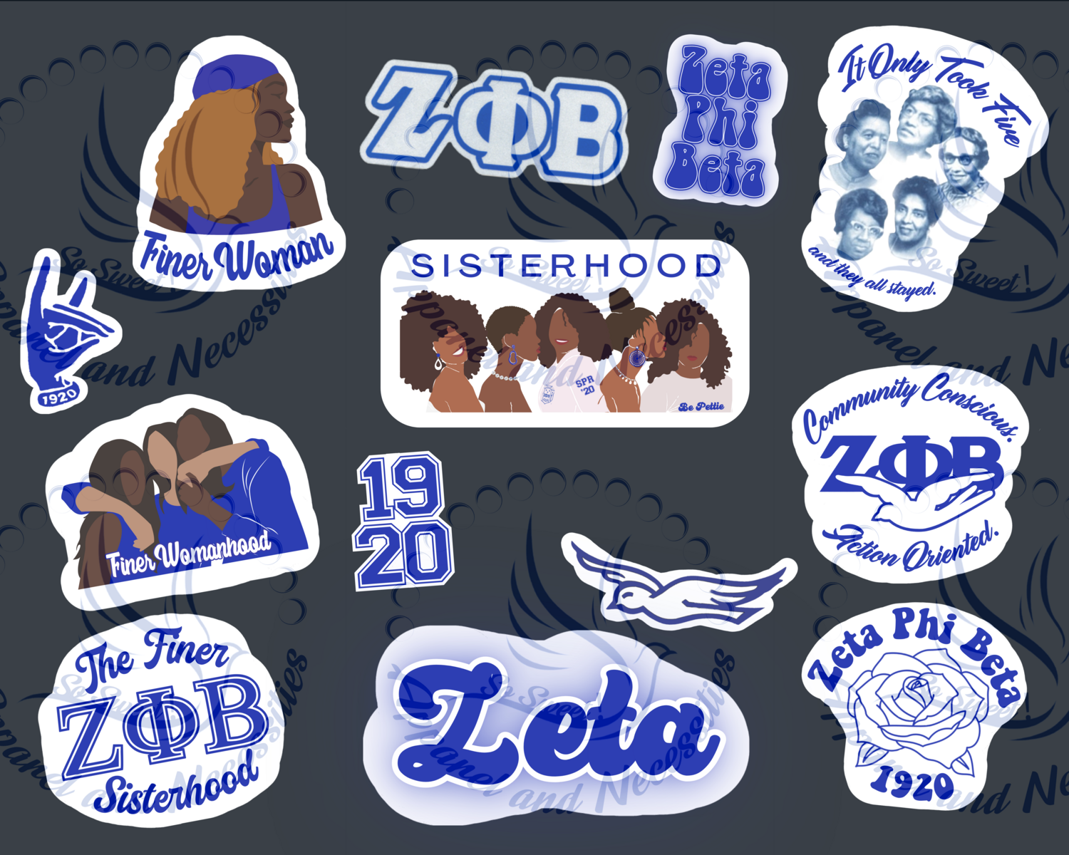 Zeta Phi Beta Sorority Sticker Pack E