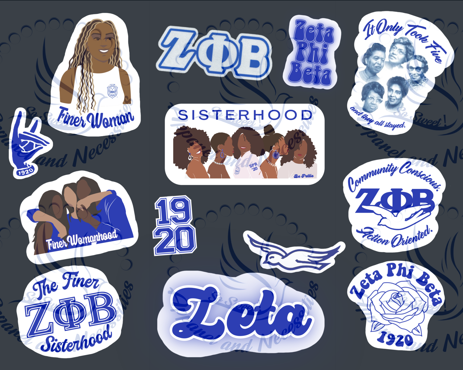 Zeta Phi Beta Sorority Sticker Pack G