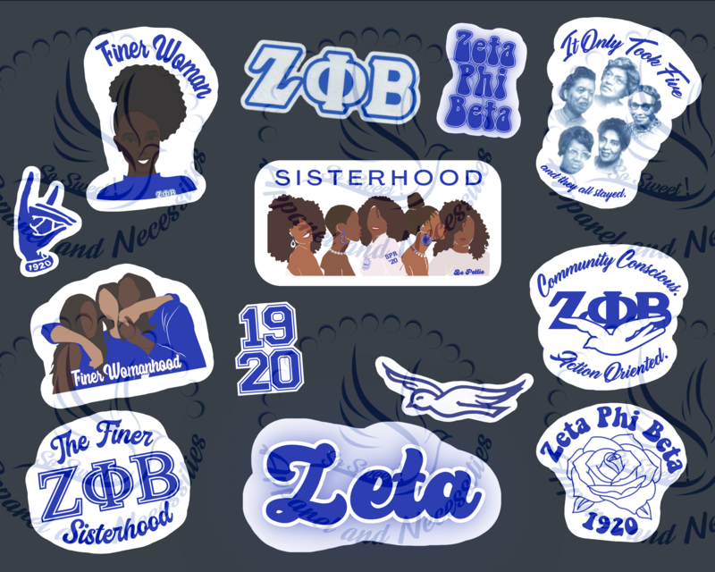 Zeta Phi Beta Sorority Sticker Pack B