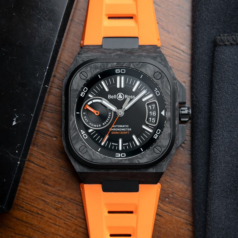 Bell & Ross BR-X5 Limited Edition Carbon Orange Titanium Rubber Black Dial