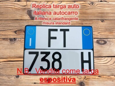 TARGHE AUTO TRATTORI RIMORCHI