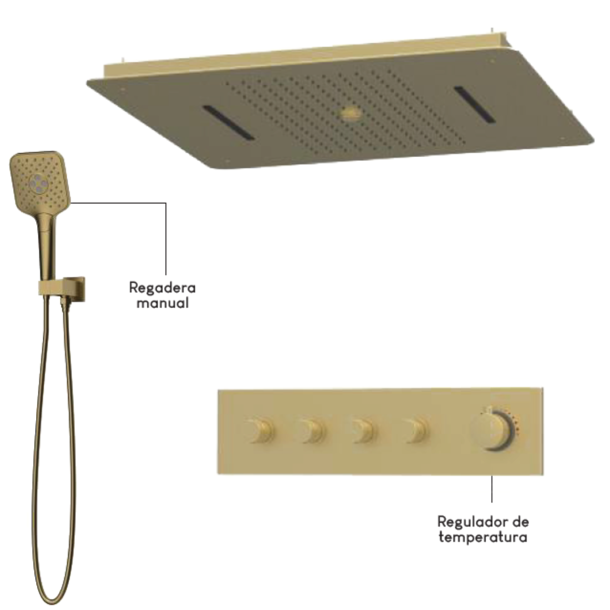 Set de regadera termostática empotrada al techo MOD. 35092