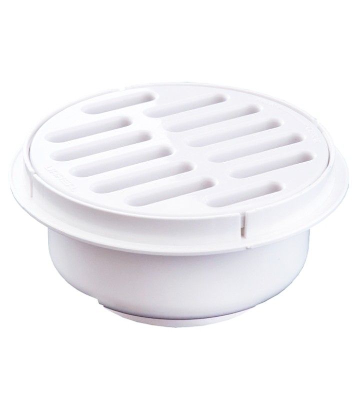 Coladera universal con rejilla redonda de plástico blanco MOD. 171