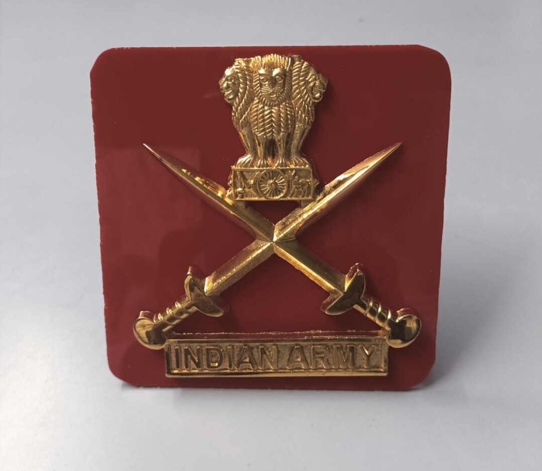 army logo with red acrylic plate