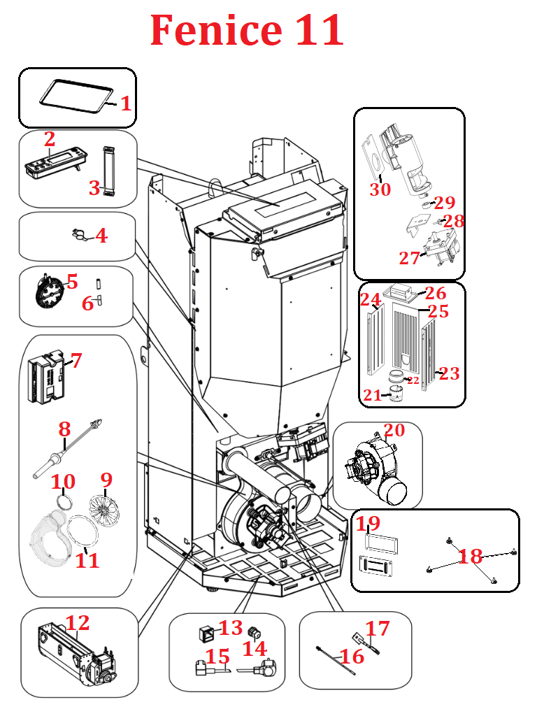 Pièces détachées pour CADEL Fenice 11 Plus