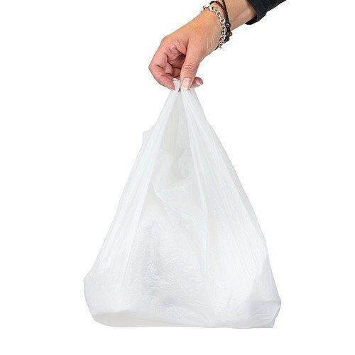 White vest carrier bags store