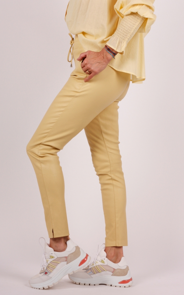 IBANA leren broek geel
