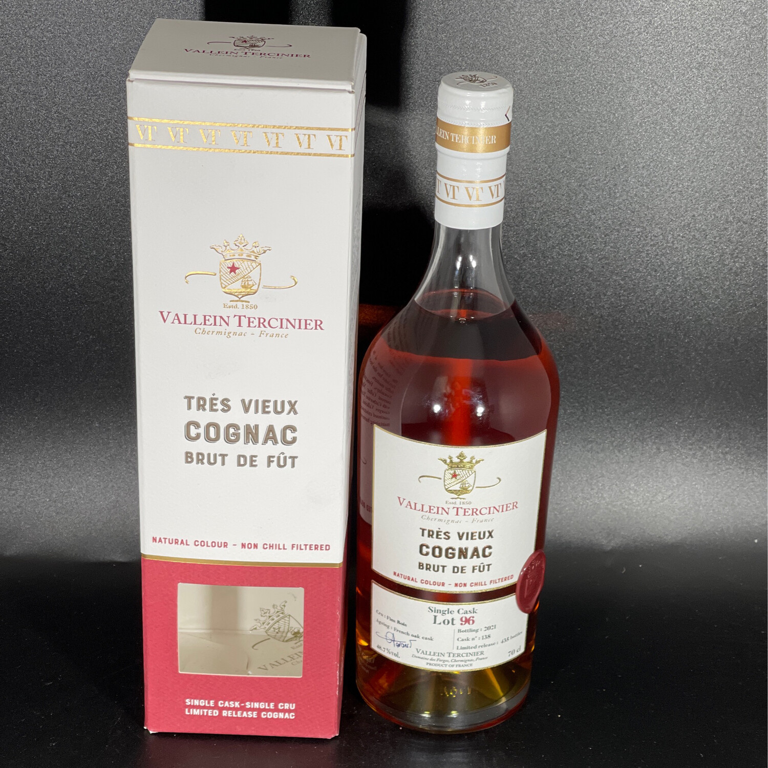Cognac Trés Vieux Lot 96 – Single Cask 138 - French Oak Cask - Fins ...