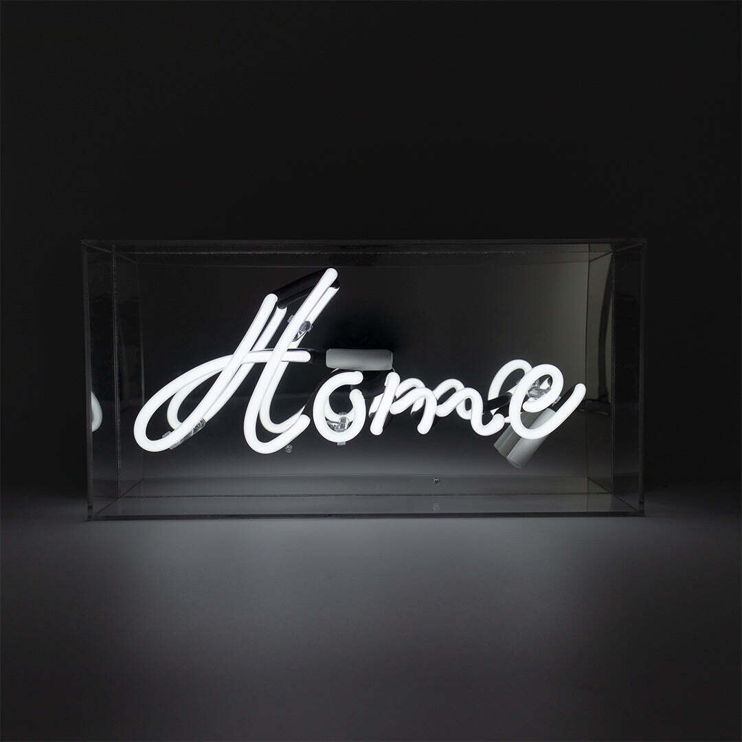 "Home" Glass Neon Sign