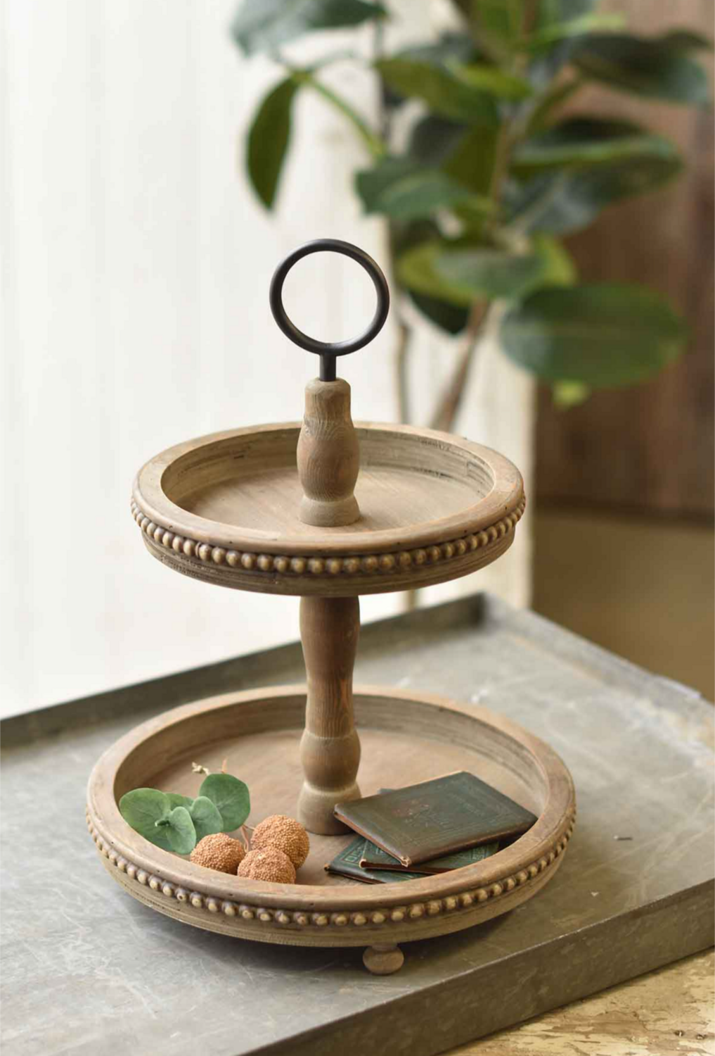 Eliza Two Tier Tray, Natural