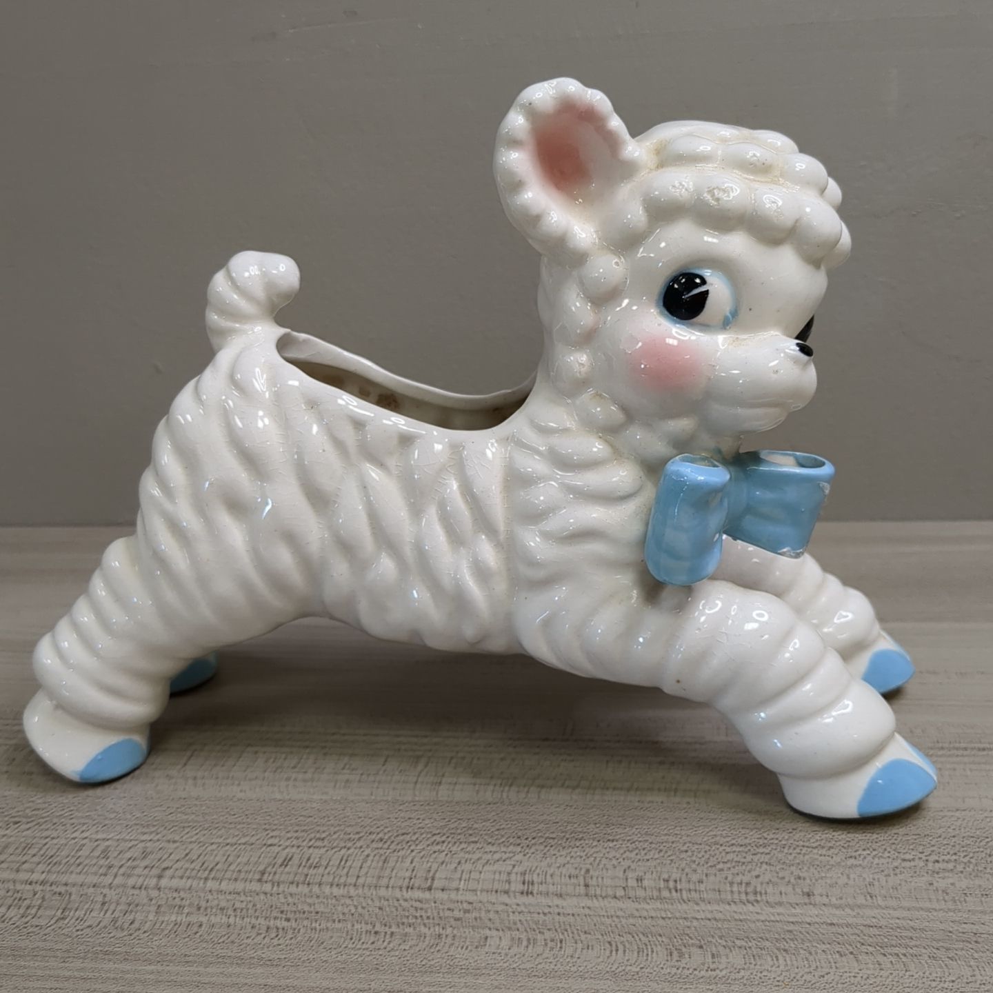 Vintage Sheep Lamb Planter Standing