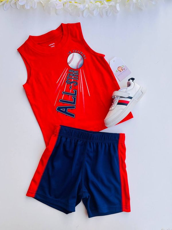Set Carters, bbd all star + short azul, 24 meses