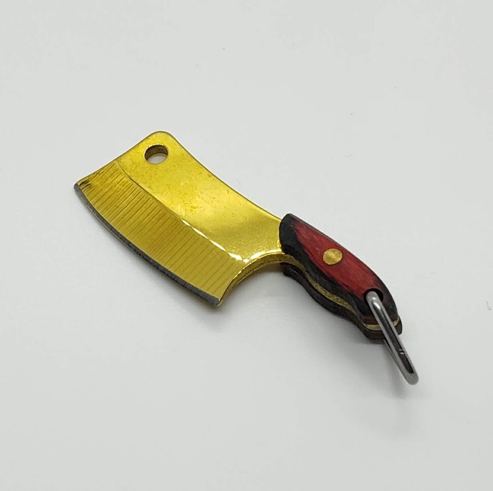 MINI CLEAVER STAINLESS STEEL KNIFE WITH POLISHED BLADE AND REAL WOOD ...