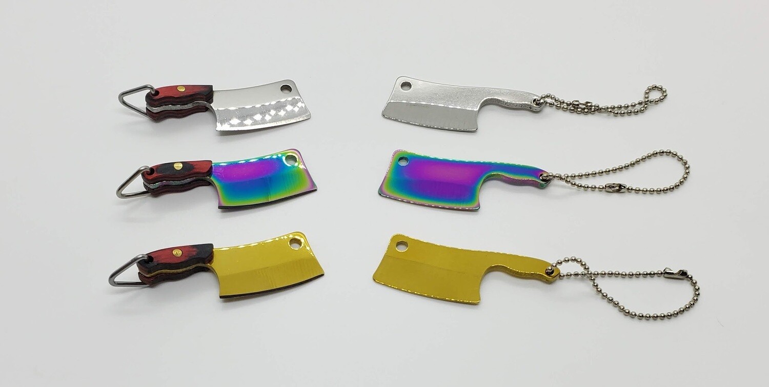 MINI CLEAVER STAINLESS STEEL KNIFE WITH POLISHED BLADE AND REAL WOOD ...