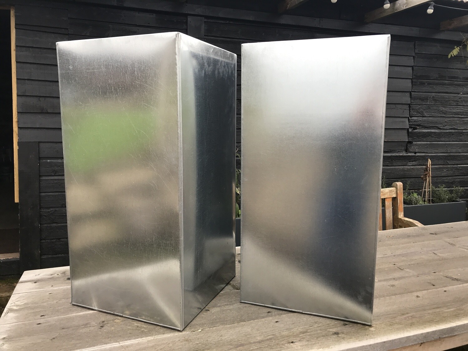 Galvanised Cube Planter 500 x 500 x 800