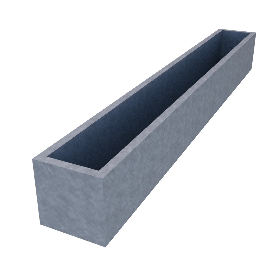 Galvanised Window Box 1600 x 200 x 200