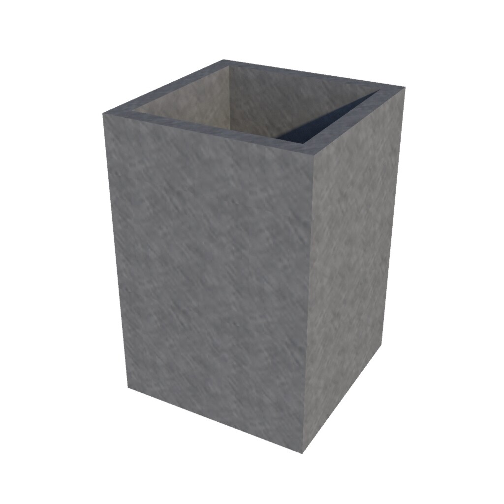 Galvanised Cube Planter 340 x 340 x 500