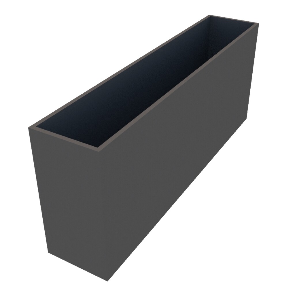 Powder Coated Long Rectangular Planter 2500 x 500 x 1000
