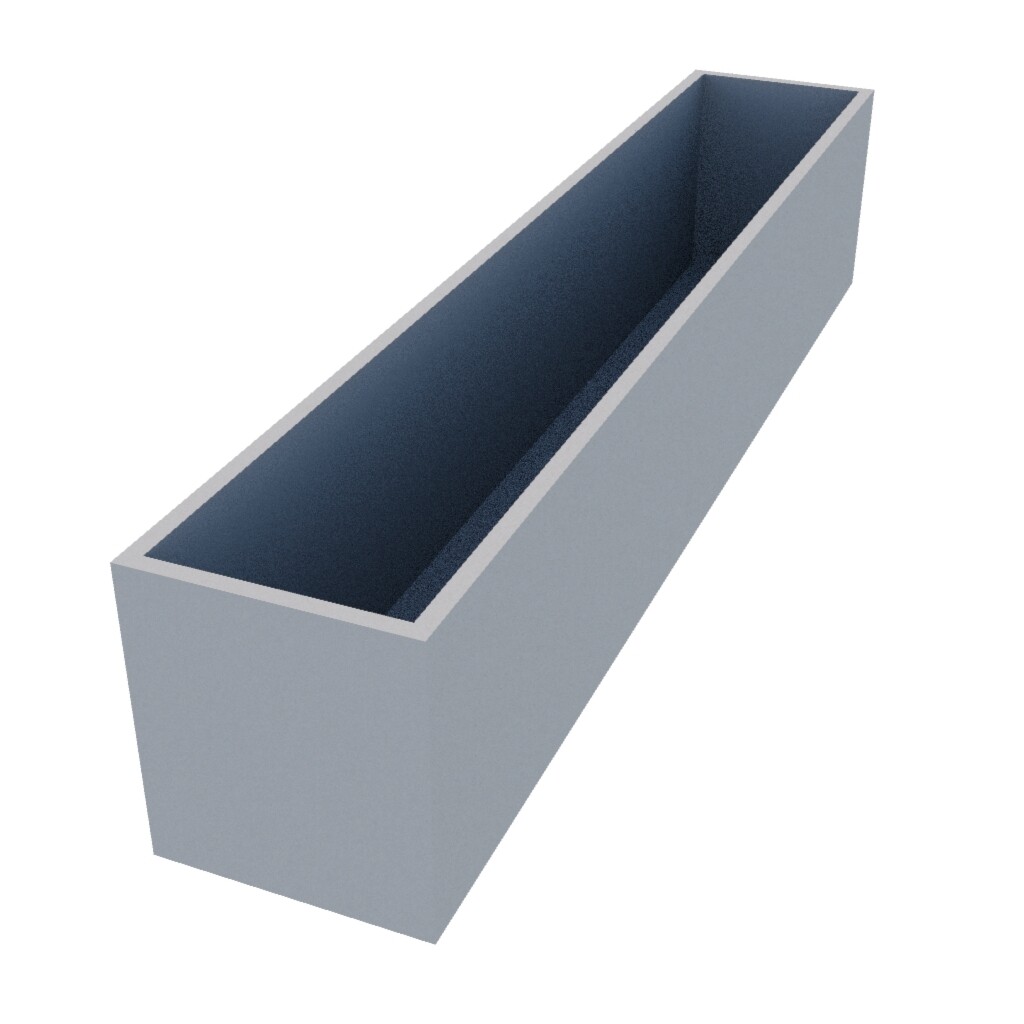 Powder Coated Long Rectangular Planter 2500 x 450 x 500