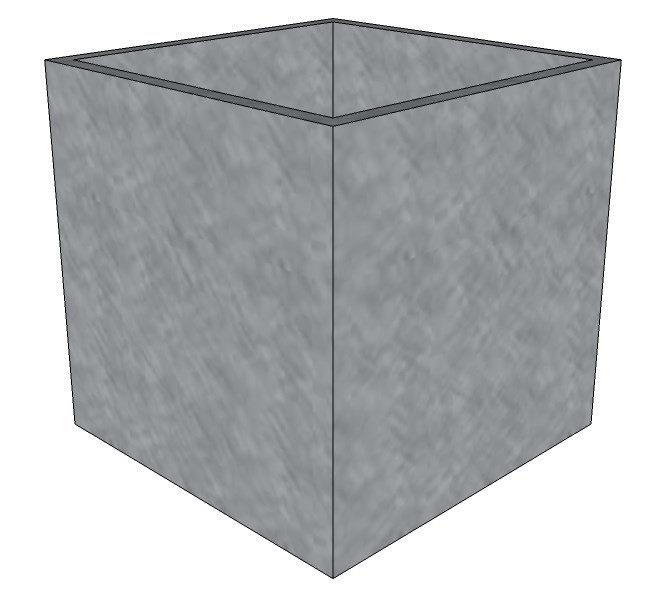 Galvanised Cube Planter 700 x 700 x 500