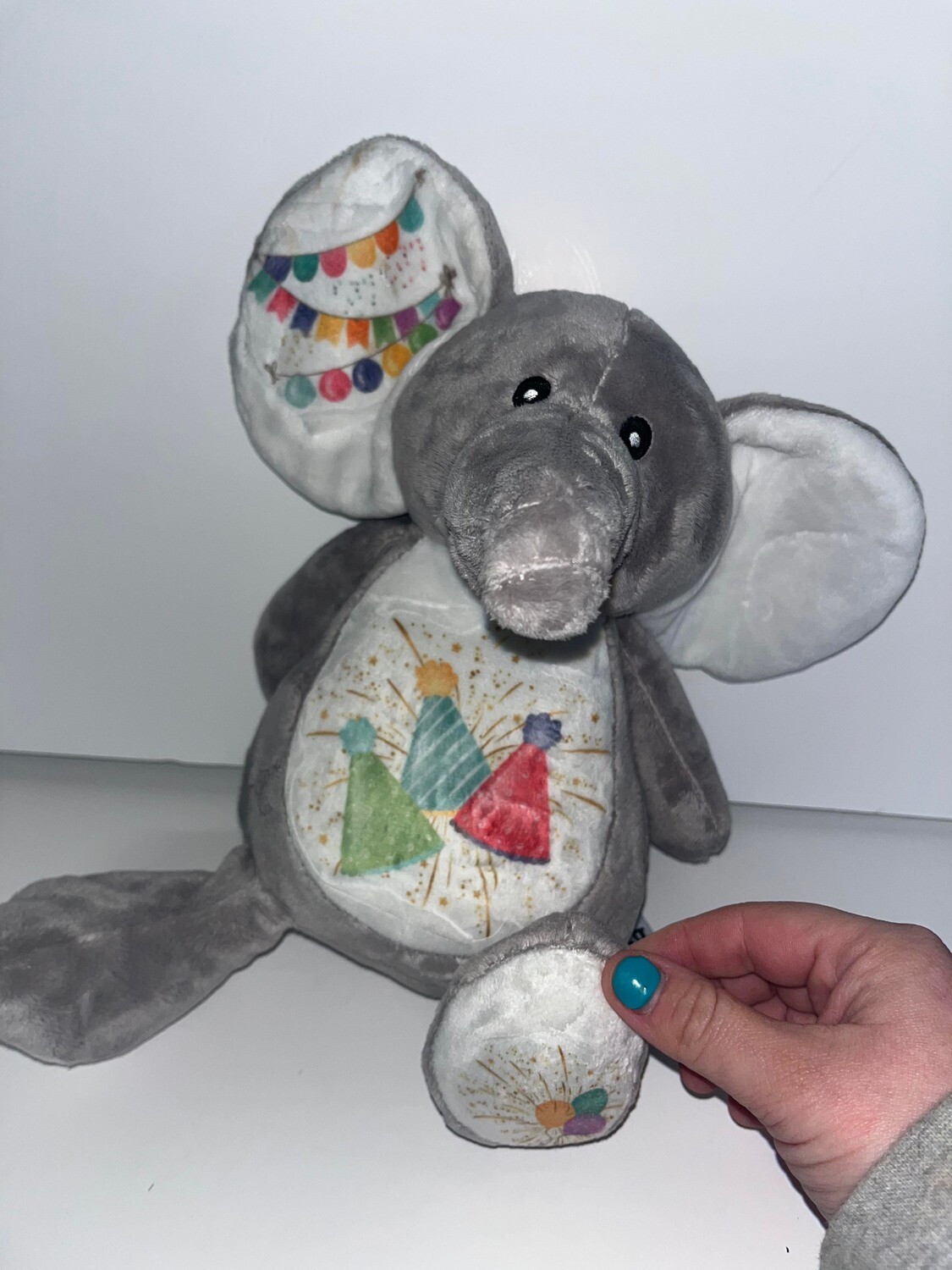 Funfetti Birthday Ellie bear: Personalised Soft Teddy