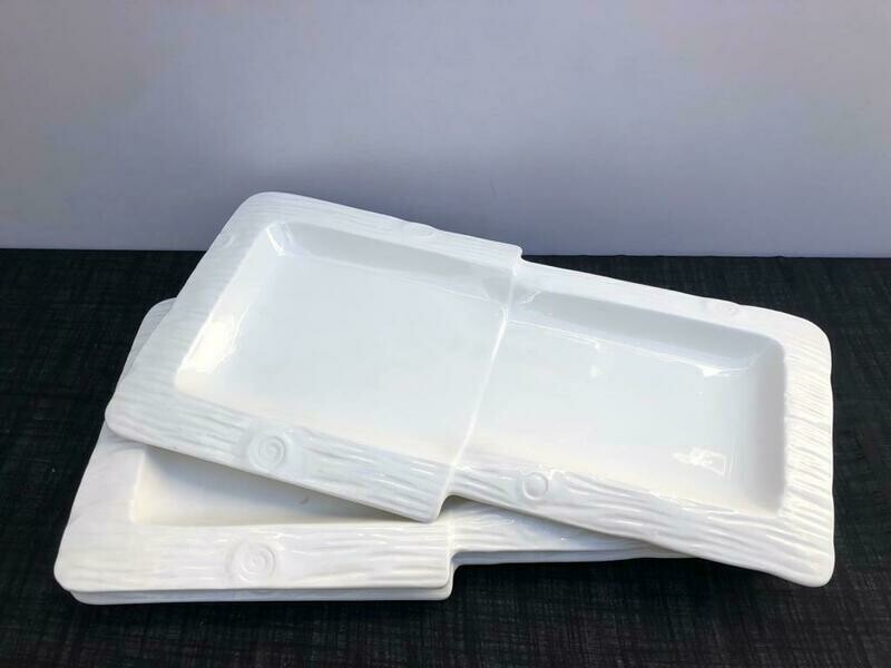 Porcelain Large Divided Dinner Plates Set of 2 | Elegant Dinnerware