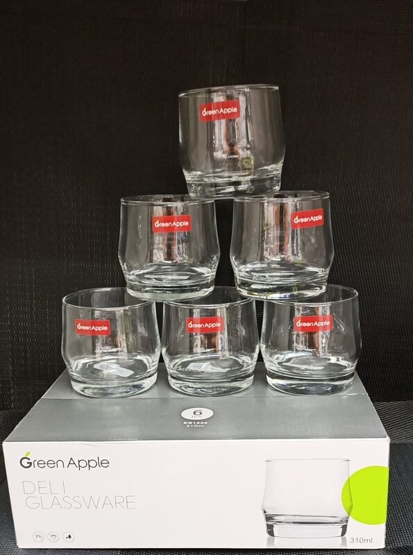 Green apple 6pcs whisky glasses