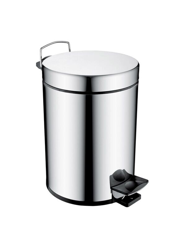 Chrome pedal bin chrome Litter trash Perilla 16L can #83005