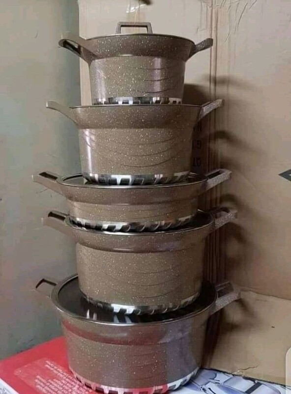 Bosch 10pcs granite cookware set. Premium quality. BROWN