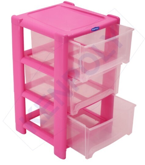 Kenpoly Small Multi-Store-3 Stack Storage Drawer - H653 x W380 x L380 mm