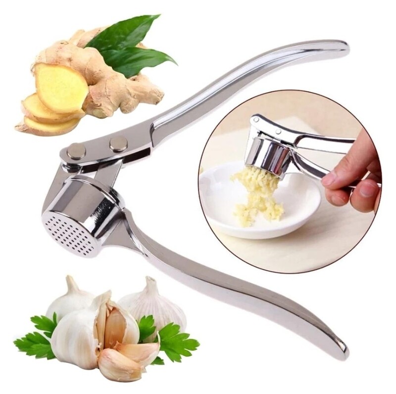 Garlic Press Crusher Mincer - Stainless Steel Garlic Grinder Hand Press