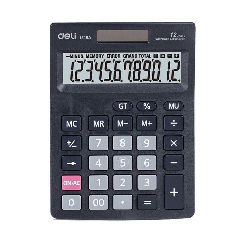 DELI Desktop Calculators, Handheld Angled 8-Digit LCD Display, 2 Pack ...