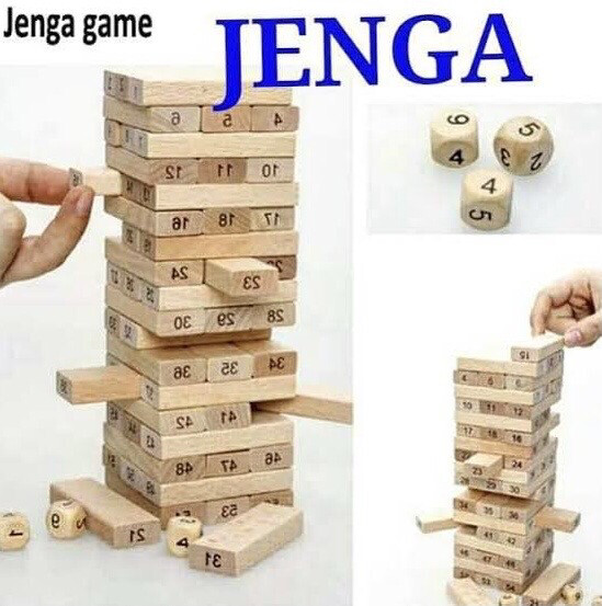 Generic Stack High Jenga Building Blocks Wooden 51pcs T2067