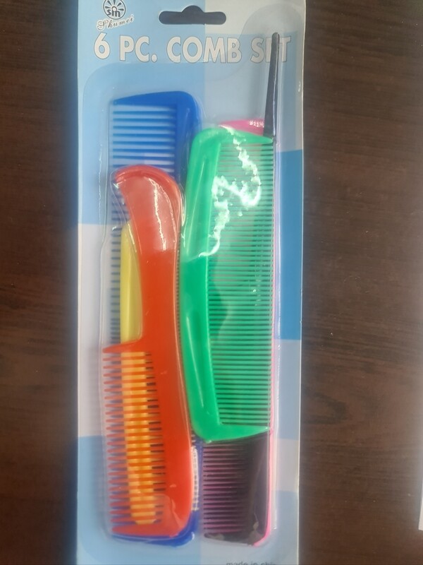 Generic family comb 6pcs set packed in card 20cm (139360)