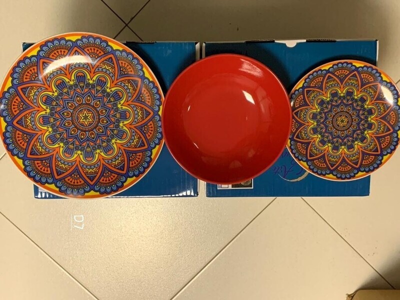 Excelsa Afrika Design Dinner Set 18 Pieces, Porcelain and Ceramic ...